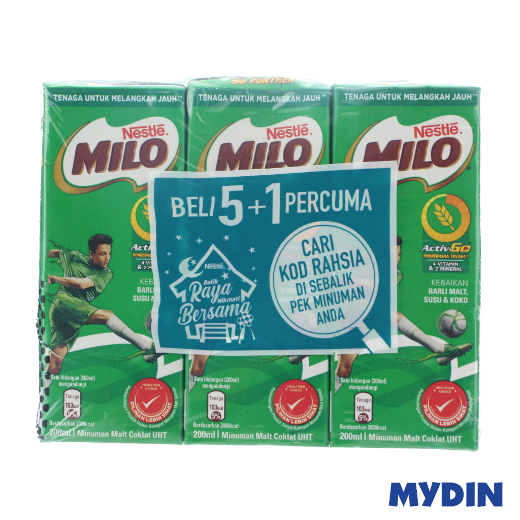 Nestle Milo UHT Activ-Go Packet Drink (200ml x 6) | Shopee Malaysia