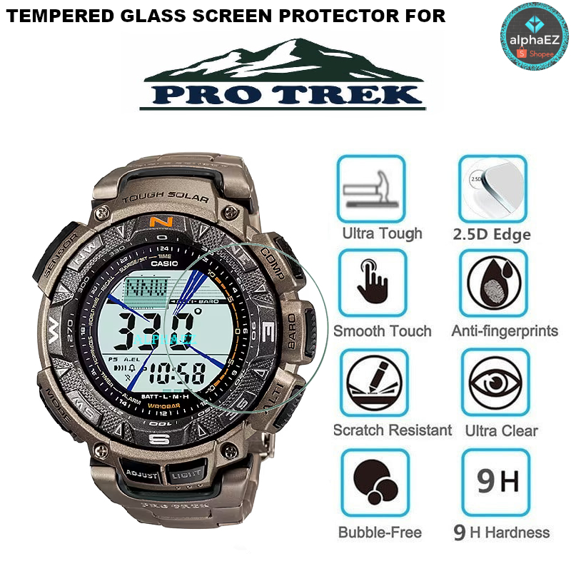 Casio PROTREK PRG-240T-7 9H Watch Screen Protector Cover Tempered Glass ...