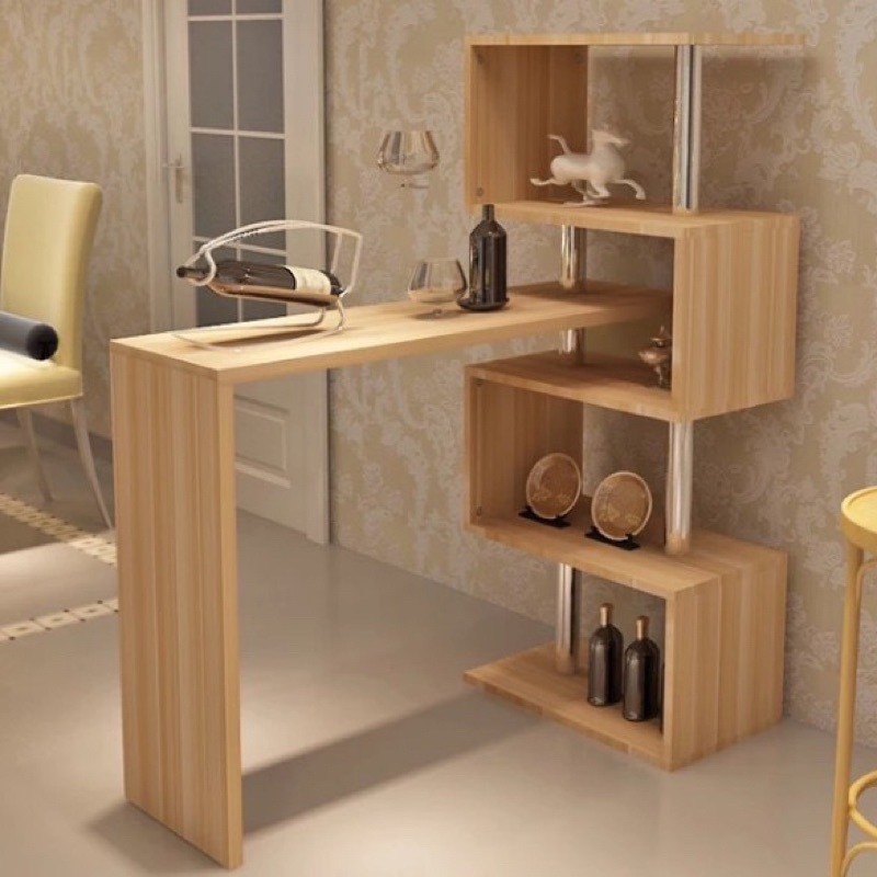 1.4M Simple bar cabinet wall-mounted bar counter rotating table bar ...