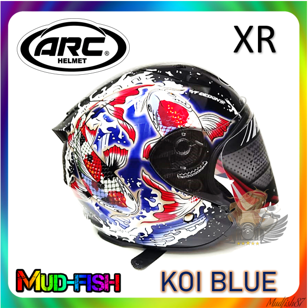 TOPI KELEDAR ARC XR KOI HELMET YF DESIGN (BLUE) | Shopee Malaysia