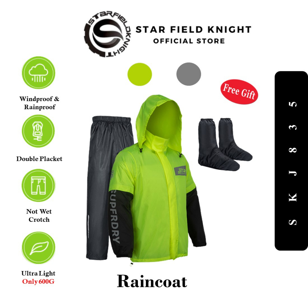 Star Field Knight SKJ835 Waterproof Raincoat Baju Hujan Kalis Air ...