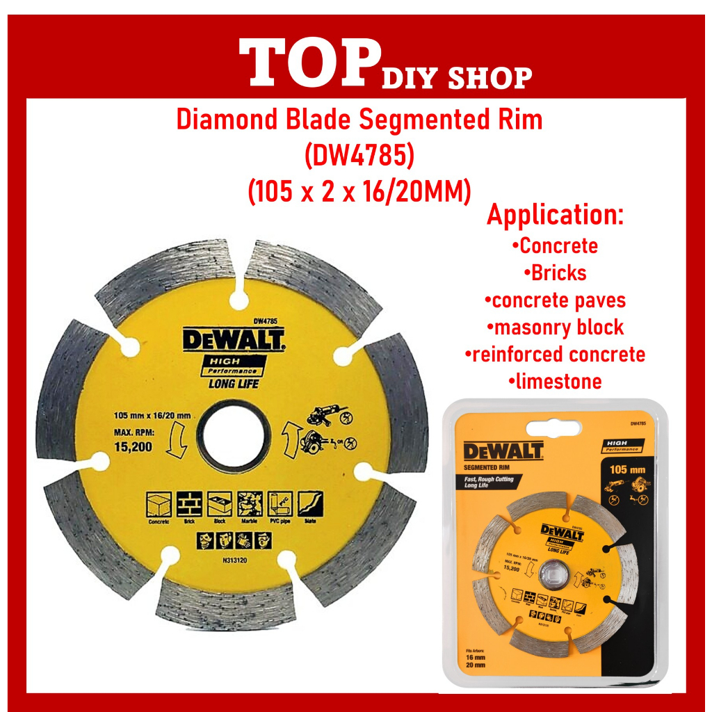 Dewalt 4" Diamond Cutting Disc DW4785 /DW4790 /DW4724 /DW4724UT ...