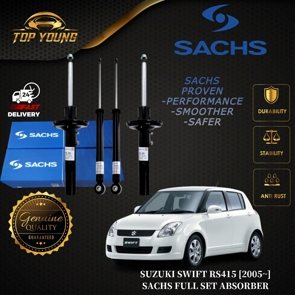 SACHS SUZUKI SWIFT RS415 1.5 YEARS 2005~ SHOCK ABSORBER FRONT & REAR ...