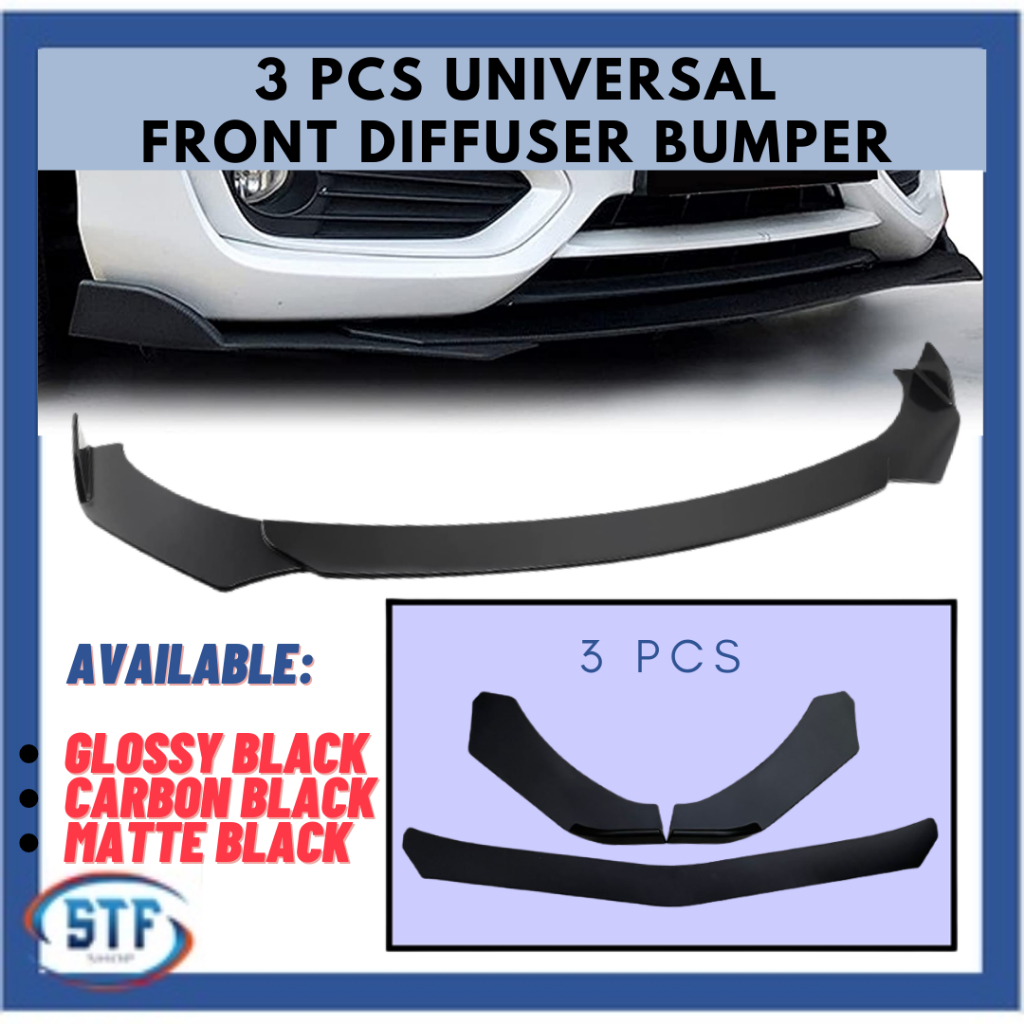 Car Universal FRONT BUMPER DIFFUSER Lip Wrap Angle Splitters Black ALL ...