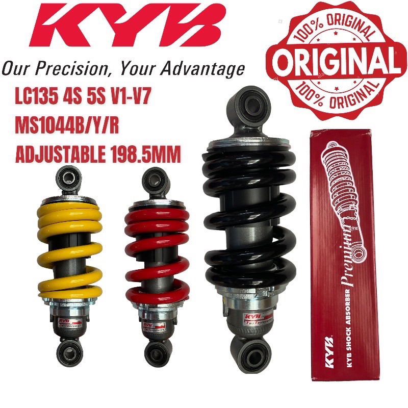 KYB ORIGINAL ADJUSTABLE MONOSHOCK ABSORBER LC135 4S 5S V1 - V8 198MM MS104 RCB AJI RACING APIDO ...