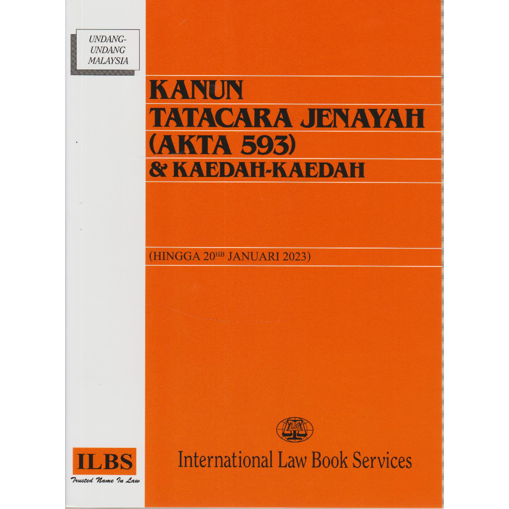 KANUN TATACARA JENAYAH (AKTA 593) & KAEDAH-KAEDAH [Edisi 2023] | Shopee Malaysia