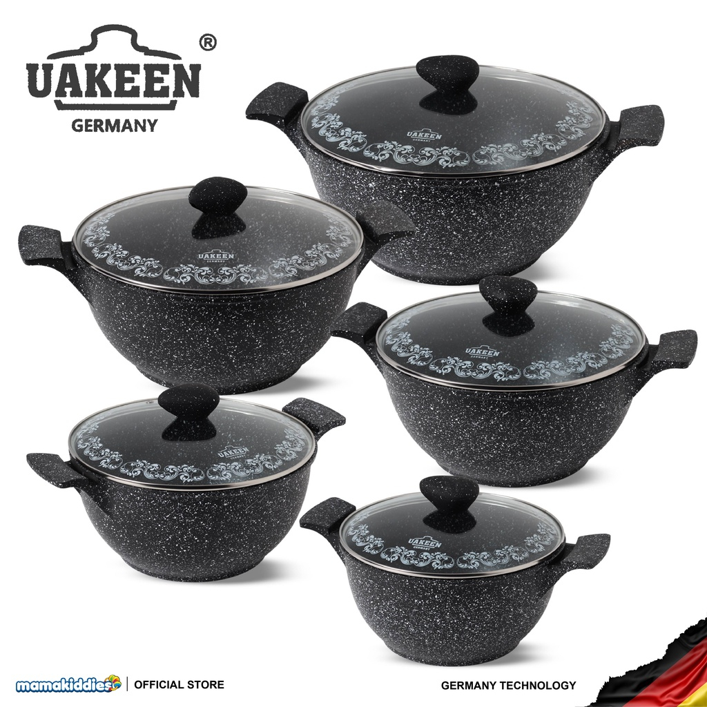 Uakeen Germany 26/28cm Die-Cast Granite Casserole Cookware Pot Periuk ...