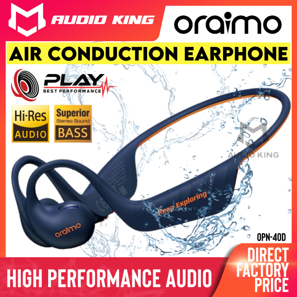 ORAIMO Open Ear Waterproof IPX5 Air Conduction Bluetooth Bass Stereo ...