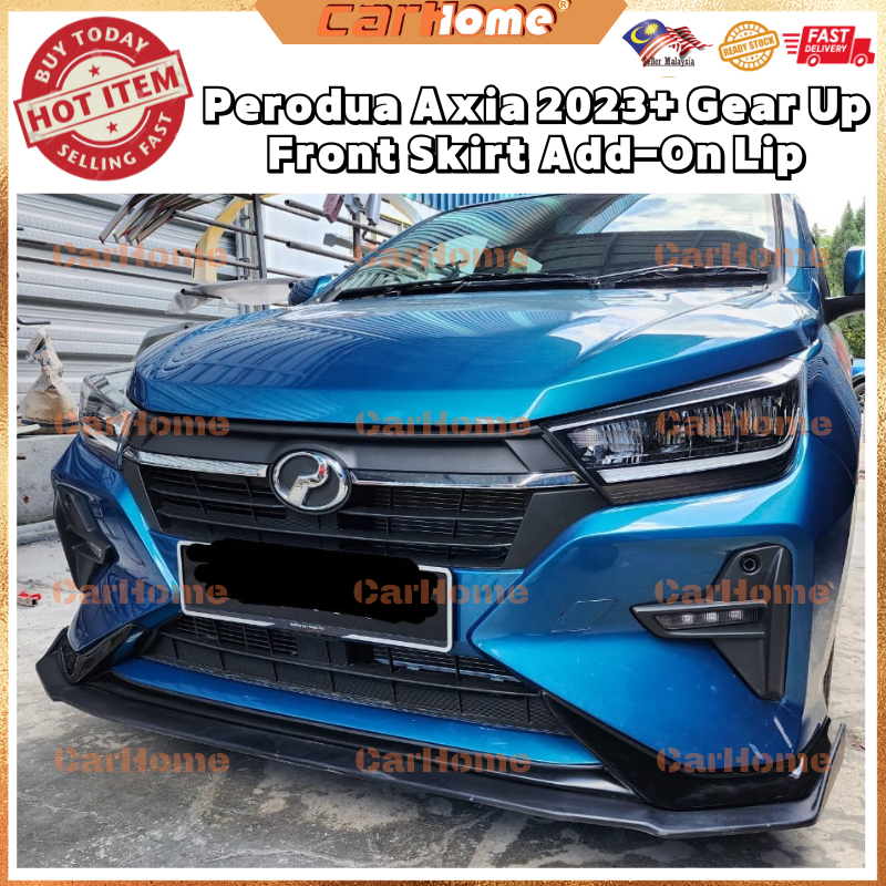 Perodua Axia 2023 Gear Up front skirt add on lips takero rear diffuser ...