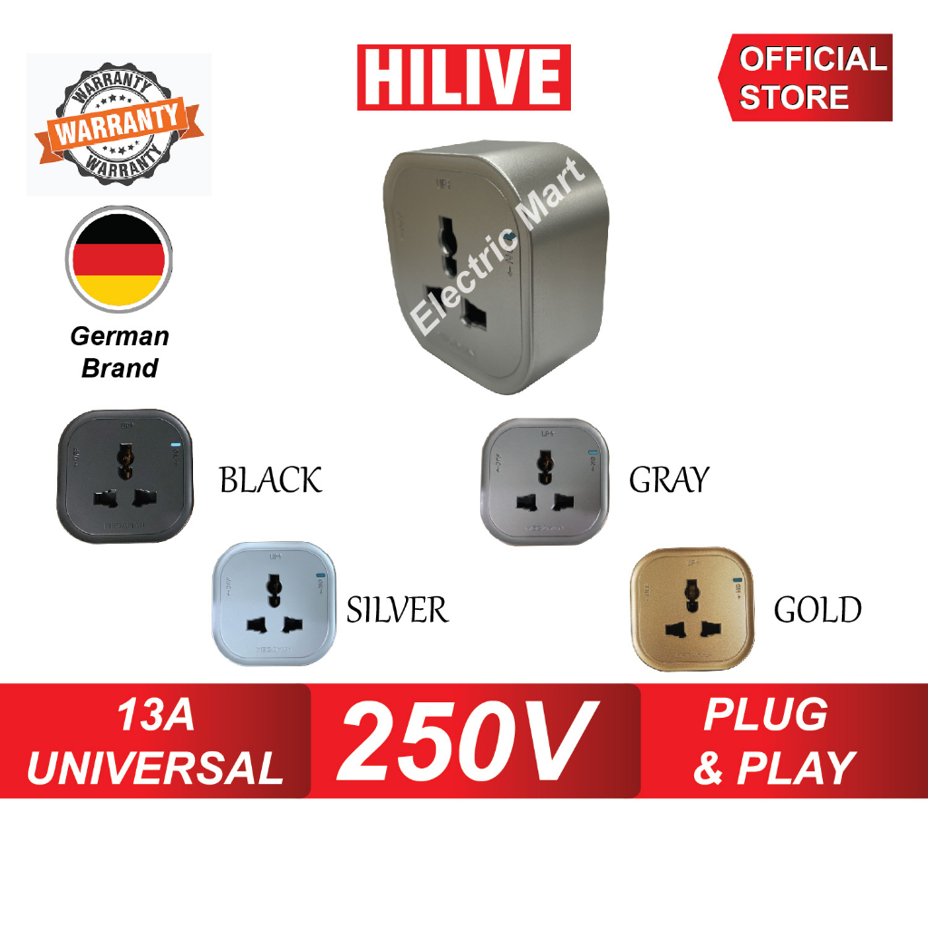 Megaman High Quality 13A Universal Adapters Power Track Socket ...