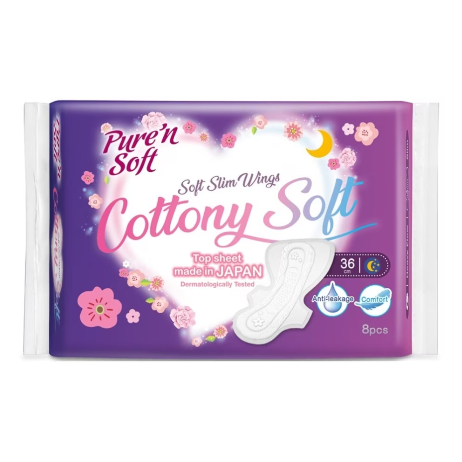 PURE'N Soft Slim Wings Cottony Soft 36cm (8s) | Shopee Malaysia
