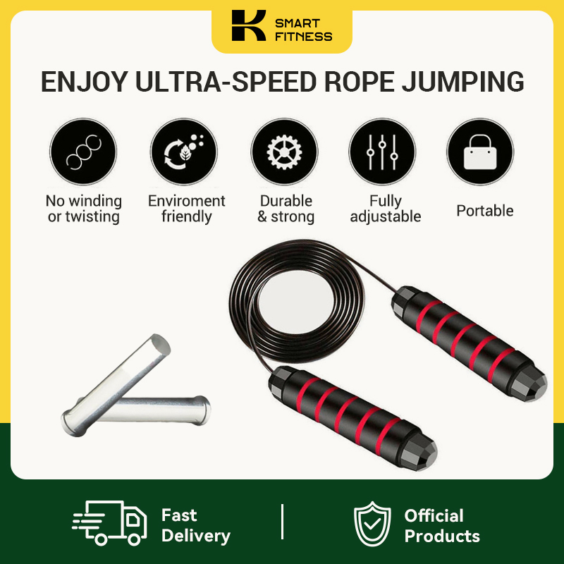 Jump Rope Tangle-Free Rapid Speed Jumping Cable with Ball Bearings ...