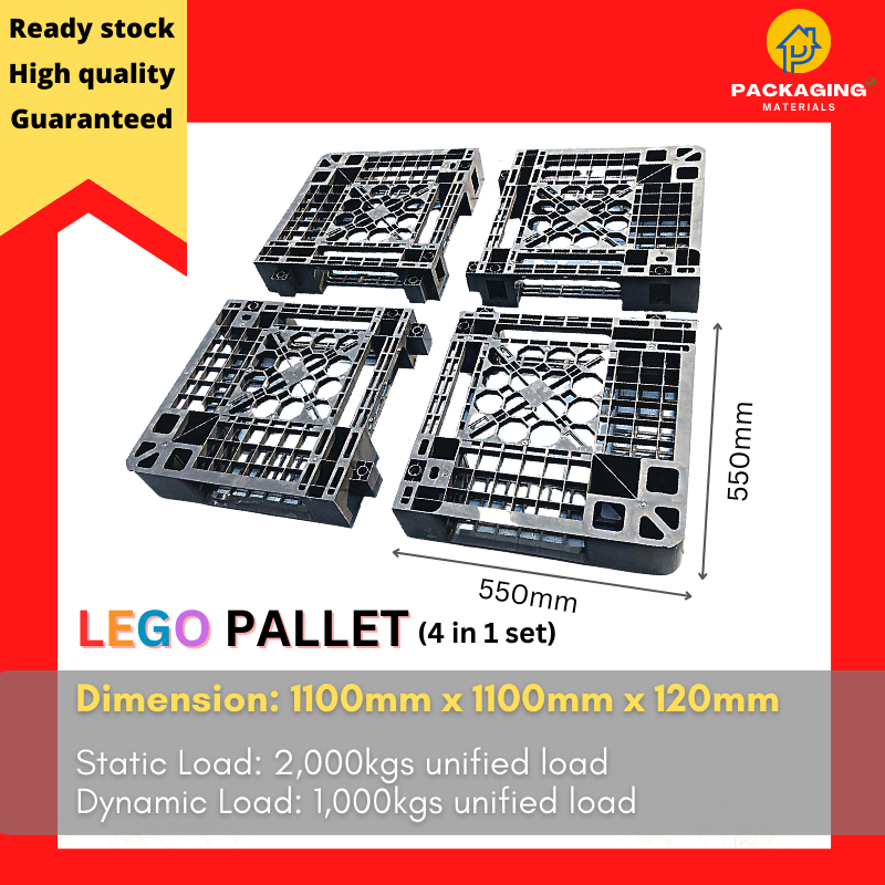 New Plastic Pallet LEGO - 4 in 1 (1100mm x 1100mm x 120mm) | Shopee ...