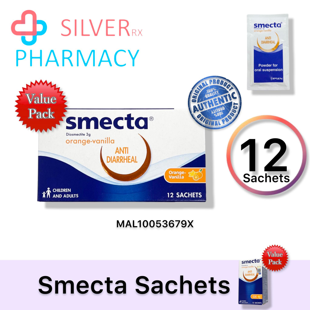 [Exp 09/2025] Smecta Anti-Diarrheal Powder Diosmectite Orange-Vanilla ...
