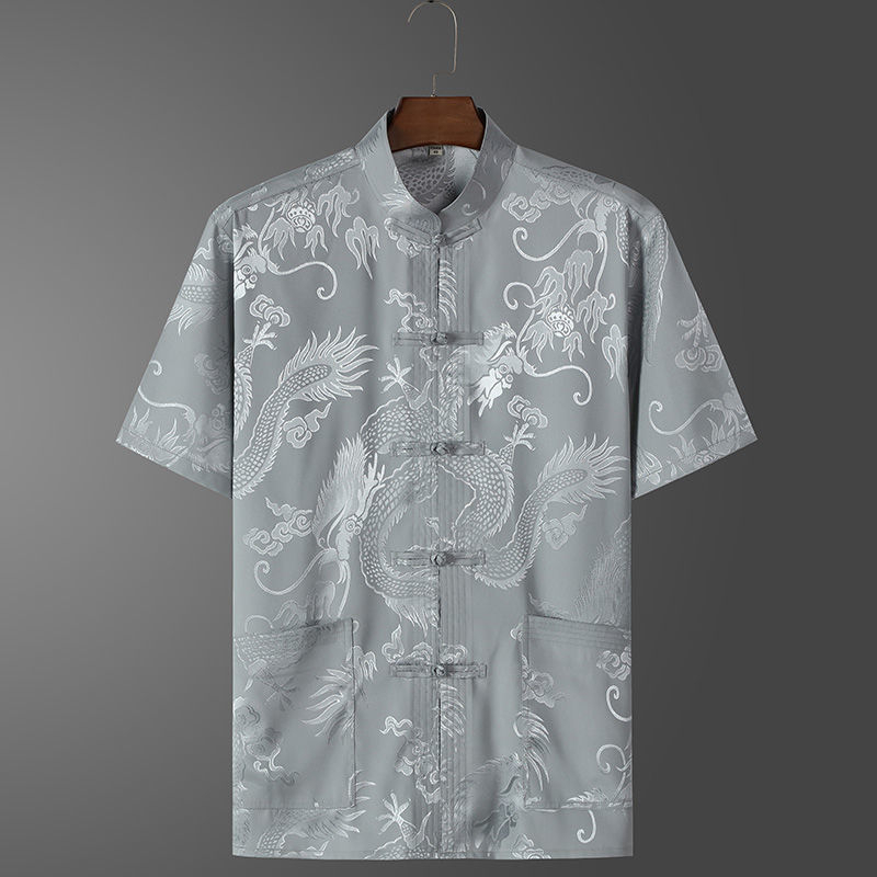 daidai (Ready Stock) 唐装男短袖汉服 Men Samfu Traditional Short Sleeve Cina ...