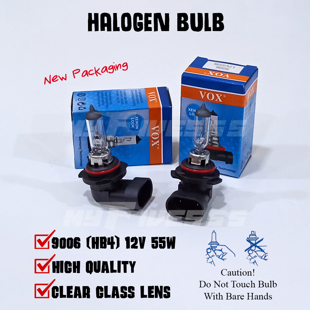 2 pcs 9006 HB4 12V 55W Halogen Headlight Bulb Fog Lamp Bulbs Spot Light ...