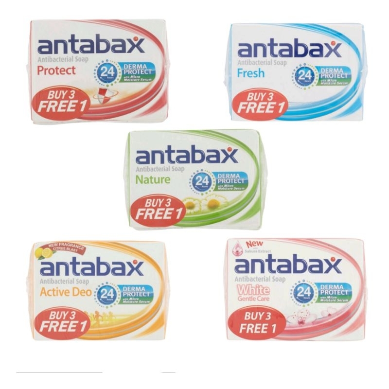 ANTABAX Antibacterial Bar Soap 4 x 85g Protect | Fresh | Nature ...