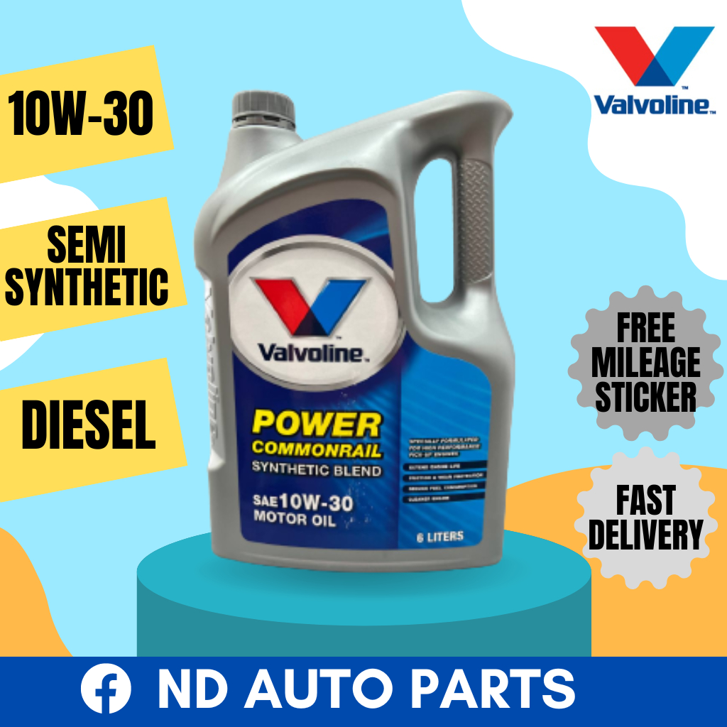 VALVOLINE Power Commonrail 10W-30 Semi Synthetic 6L Car Engine Oil ...