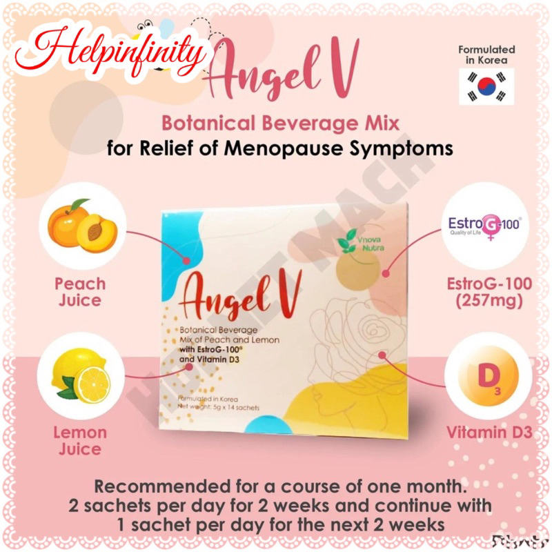 Angel-V (Vnova Nutra) Botanical Beverage with EstroG-100 & Vitamin D3 ...