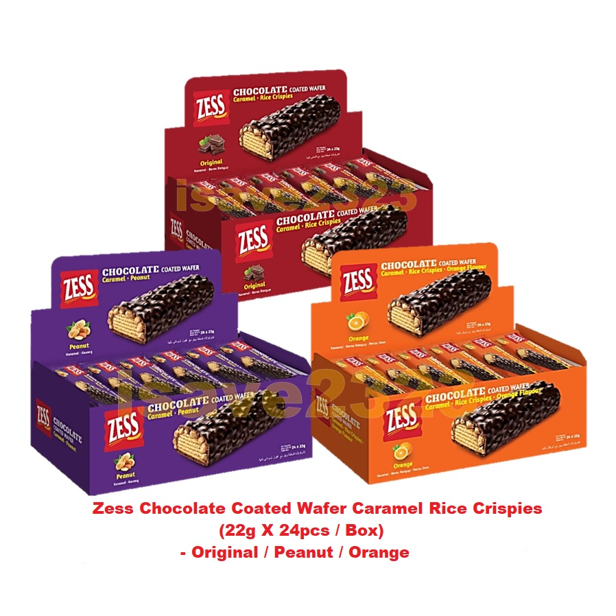 [HALAL] Zess Chocolate Coated Wafer Caramel Rice Crispies (22g X 24pcs ...