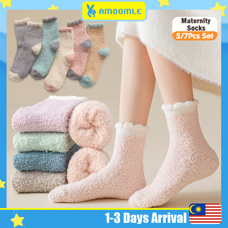 7Pcs Maternity Socks Stoking Terapi Stoking Pantang Fluffy Sock Ibu ...