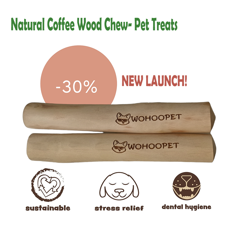 Arabica Coffee Wood Dog Chews Toy, Durable Pet Toy Puppy Teething Toy ...