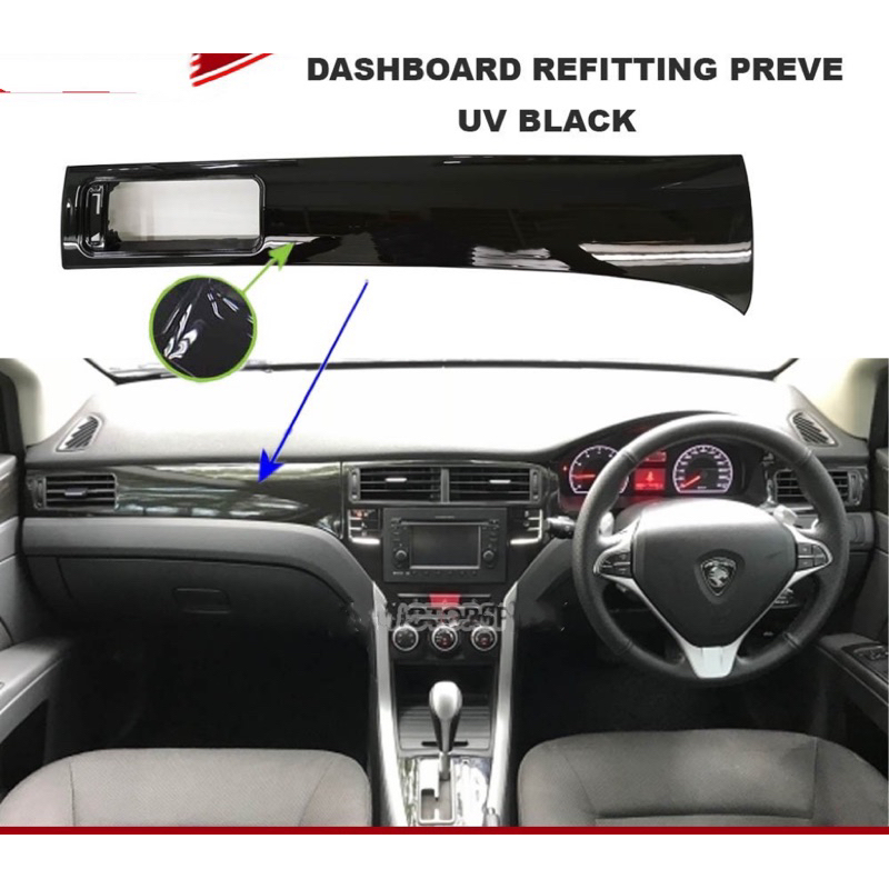 Casing Dashboard Refitting Proton Preve 2012-2019 (UV Black) | Shopee ...