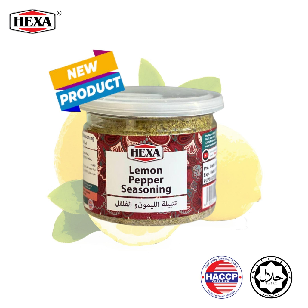 HEXA HALAL Lemon Pepper Seasoning 160gm #102 Bahan Perasa Lemon Lada ...