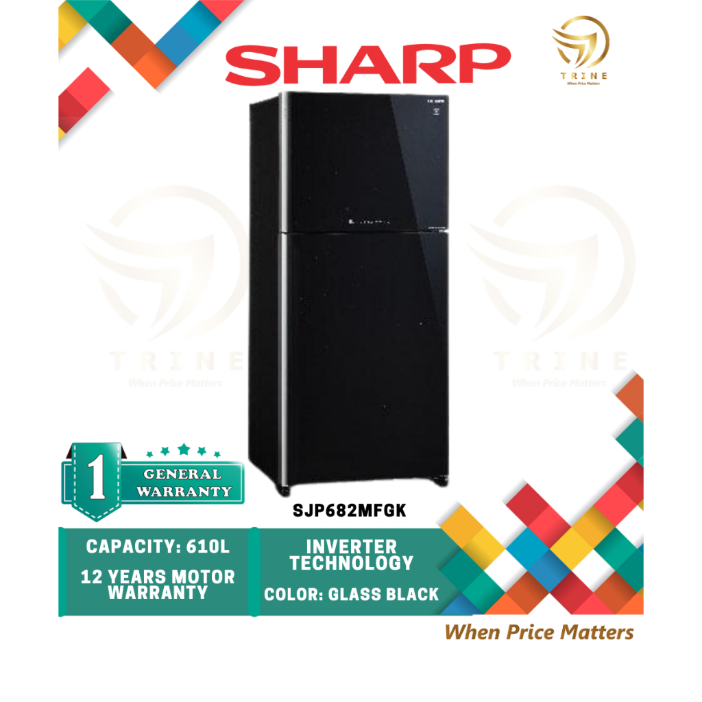 *KLANG VALLEY ONLY* Sharp SJP682MFGK Pelican Refrigerator / Inverter ...