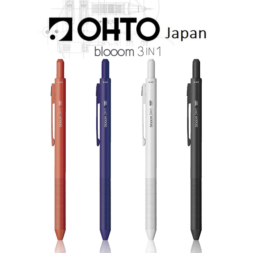 Ohto Bloom 3-in-1 2 Color 0.7 mm Ballpoint Multi Pen + 0.5 mm Pencil ...