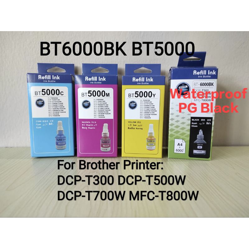 Brother BT6000 Pigment BK BT5000 Compatible Waterproof Refill ink ...