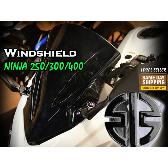 KAWASAKI 2008-2024 NINJA 250 300 400 Double Bubble Visor Windshield ...