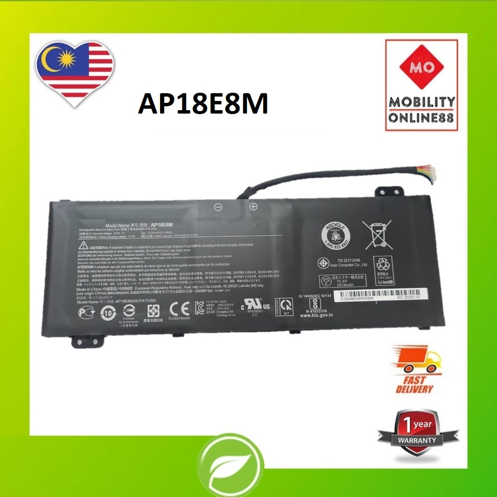 Acer SF314-510 A715-74 AP18E8M AP18E7M KT.00407.009 Notebook Laptop ...
