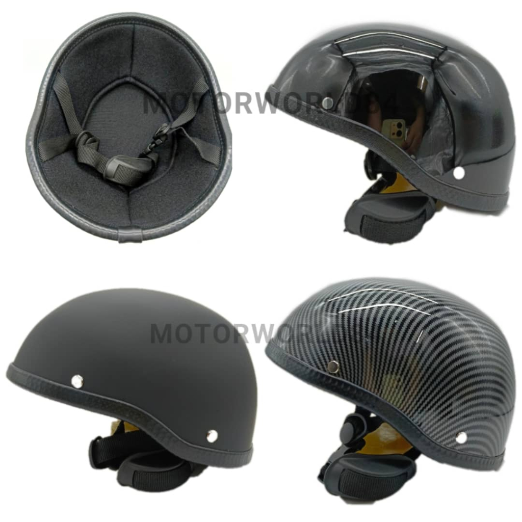 RETRO HELMET HARLEY STYLE HALF CUT TOPI KELEDAR EASY RIDER CHOPPER CAFE ...