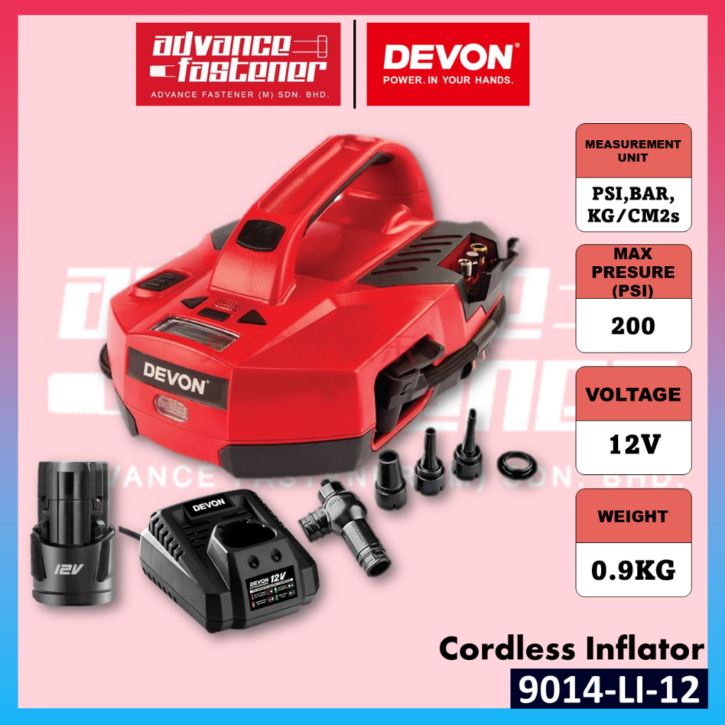 DEVON 12V Cordless Inflator / auto pump 9014 | Shopee Malaysia
