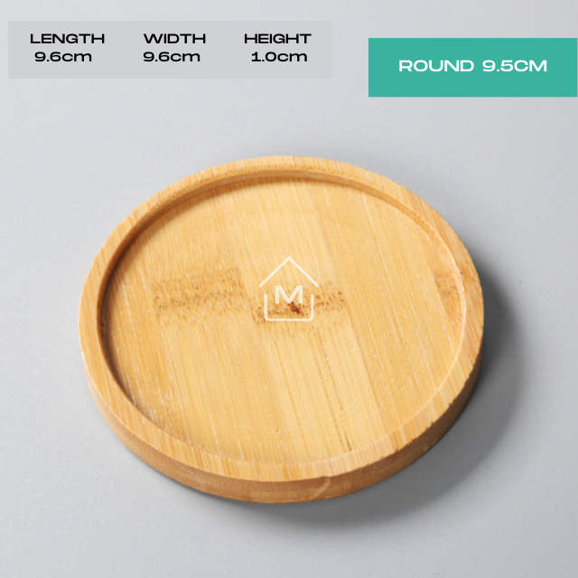 Mini Tray Saucer Round Square Bamboo Style Flower Succulent Cactus Pot ...