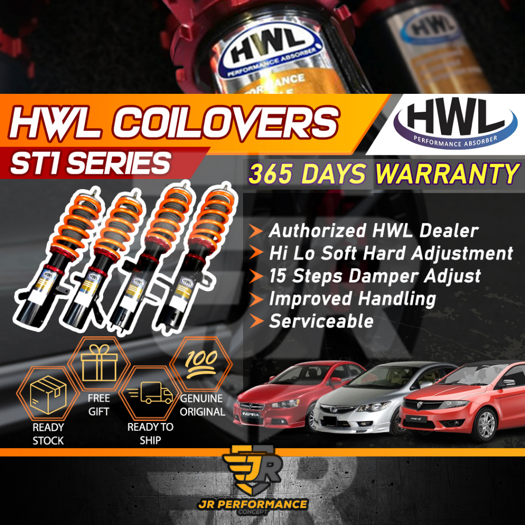 HWL ST1 Fully Adjustable Suspension Coilover Hi Lo Soft Hard hilow soft ...