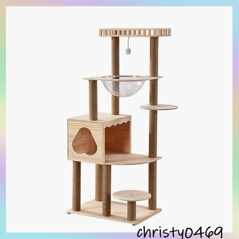 Solid wood cat climbing frame space module cat nest cat tree cat frame ...