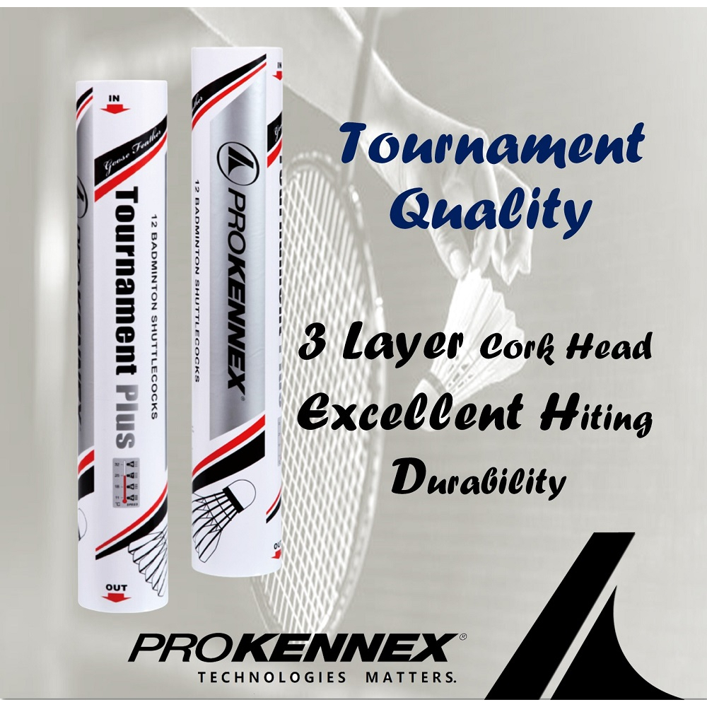 ProKennex Badminton Goose Feather Shuttlecock Tournament Plus Speed 77 ...