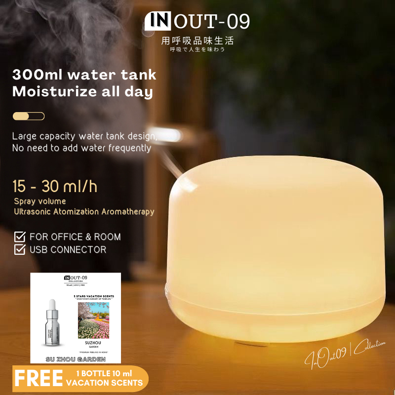 InOut09 Ultrasonic Diffuser Air Humidifier MUJI 300ML Aroma Diffuser For Aromatherapy Essential ...