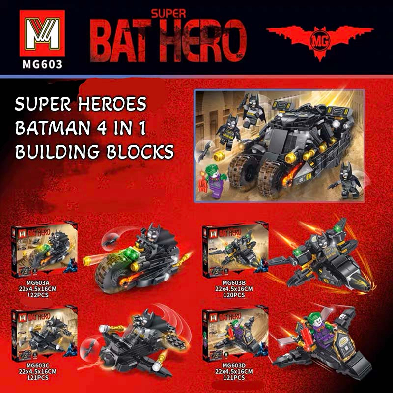 MG603 Super Heroes Batman 4 in 1 Building Blocks Minifigures ...