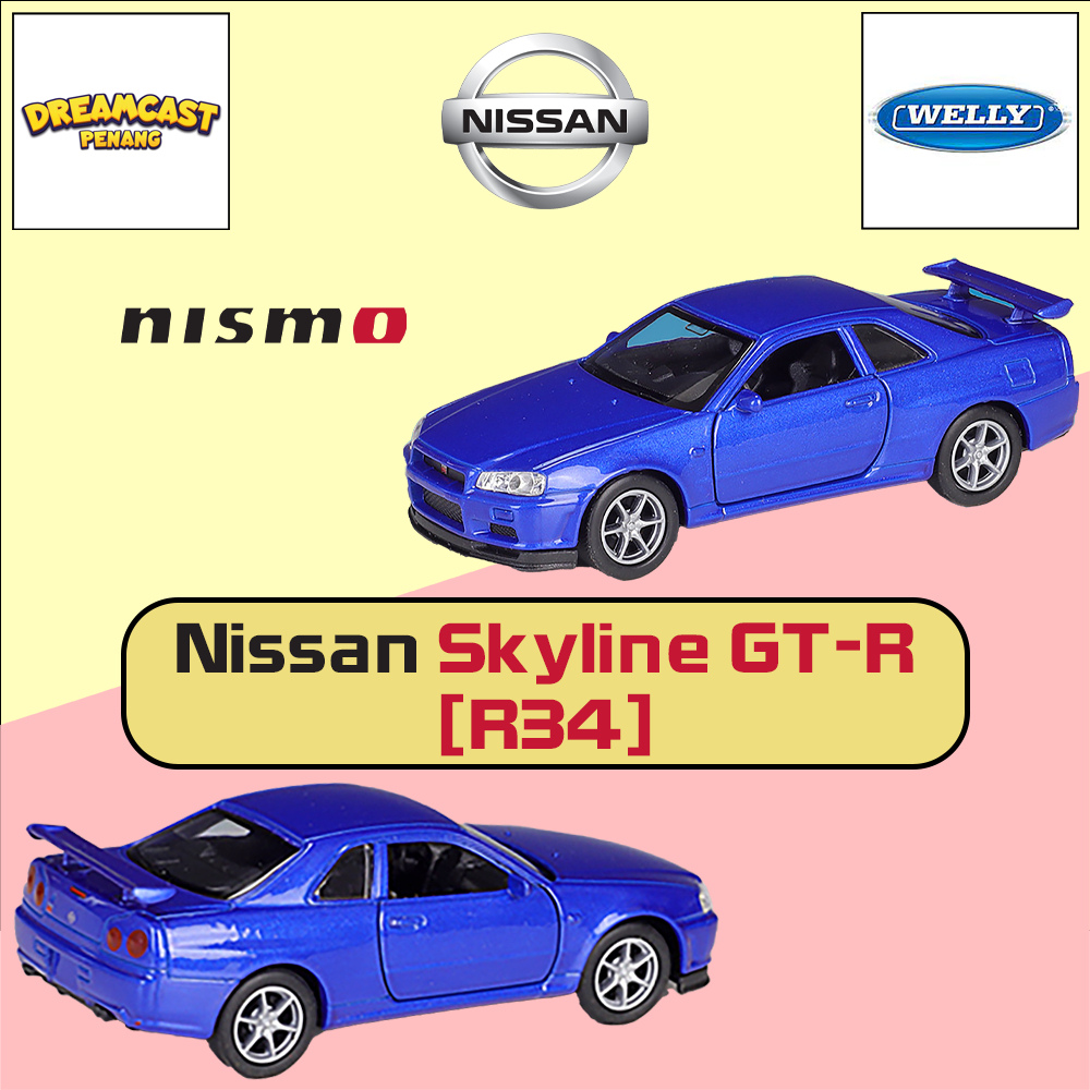 Nissan GT-R R34 Godzilla Coupe 2568cc Twin-turbocharged I6 Diecast ...