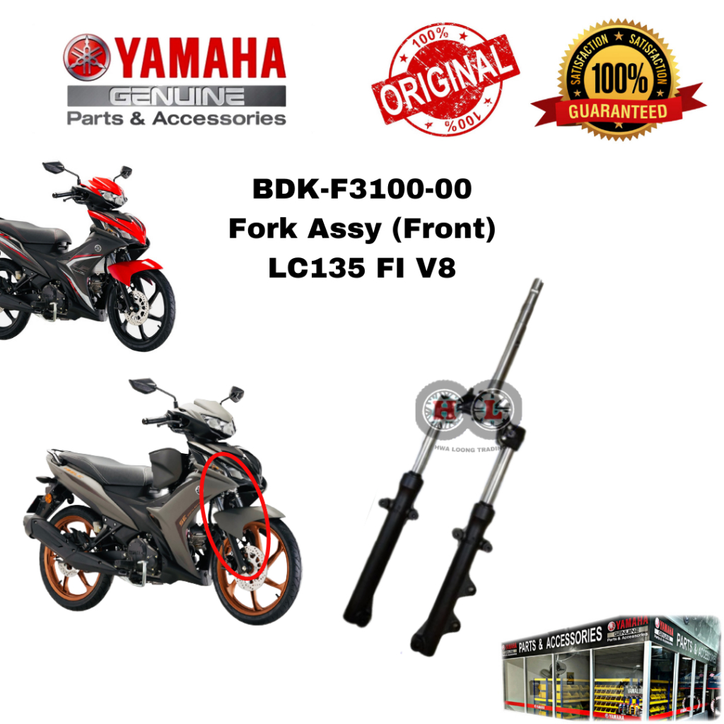 YAMAHA FRONT FORK SET LC135 FI V8 ORIGINAL ( BDK-F3100-00 ) - FORK DEPAN LC FI V8 STANDARD ...