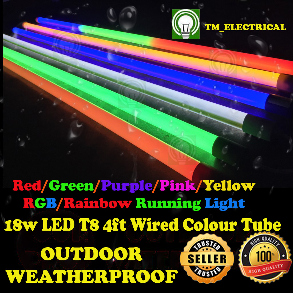 LED T8 18W RGB Color Tube 4FT - 3/6 Colors & Rainbow Running ...