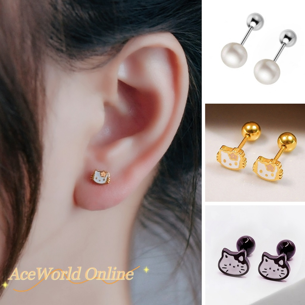 1Pair | 2Biji | Fashion Earring Studs | Stainless Steel | Subang ...