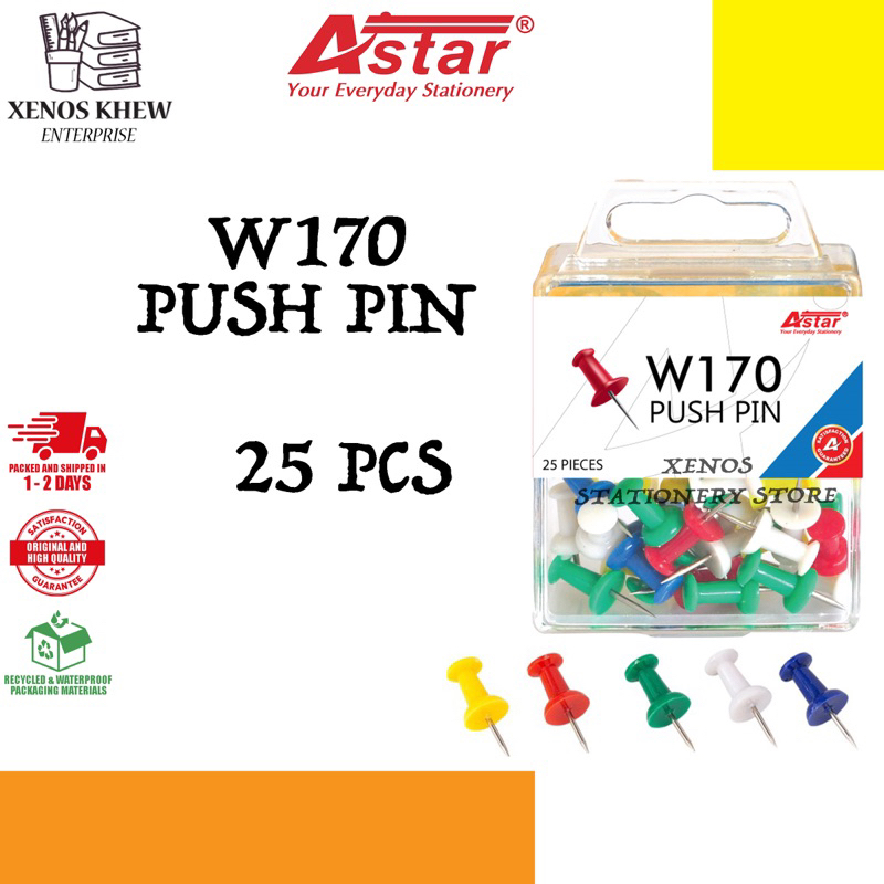 ASTAR W170 PUSH PIN / THUMB PIN [ 25PCS ] (READY STOCK) | Shopee Malaysia
