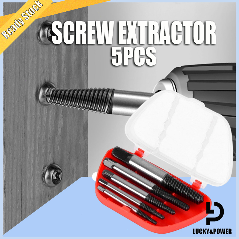 LP 5PCS Screw Extractor Speed Screws Out Extractor Drill Bits Tool ...