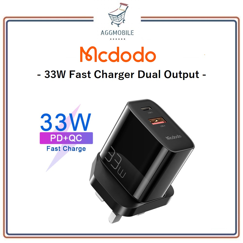 Mcdodo 33W Fast Charger Dual Output PD Charger Mcdodo Adapter | Shopee ...