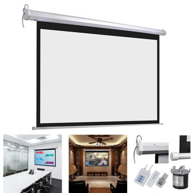 Motorized Electric Projector Projection Screen with RF Remote Control ...
