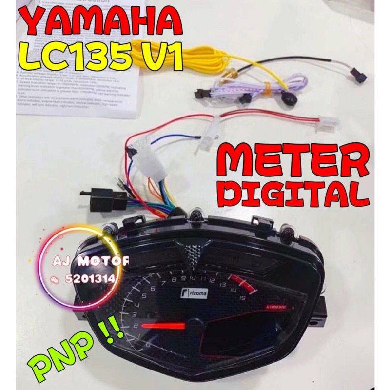 PNP LC135 V1 DIGITAL METER YAMAHA LC-135 LCV1 SPEEDOMETER ASSY SPEEDO ...